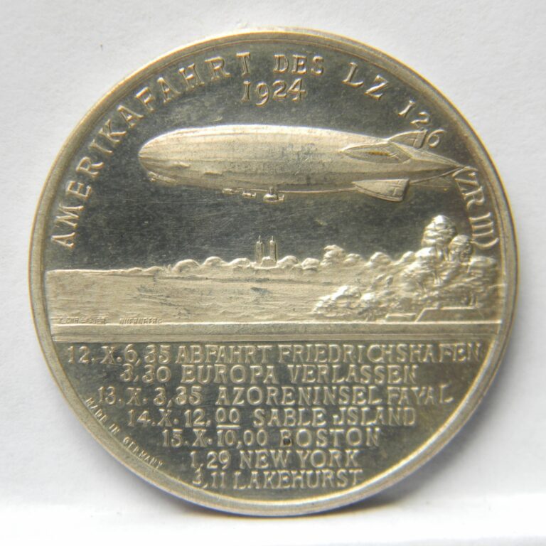 Germany 1928 Graf Zeppelin silver medal LZ-127 airship launch XF