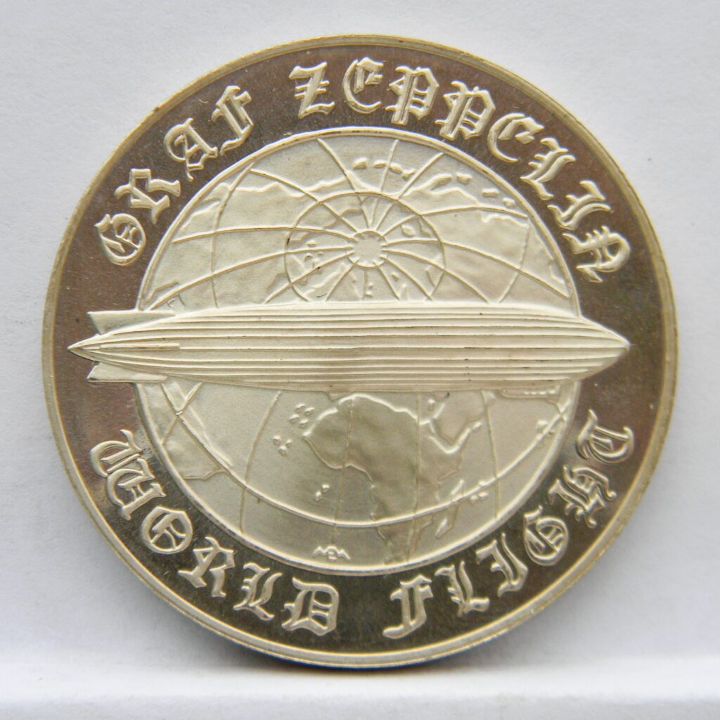 Germany 1929 Graf Zeppelin airship bronze medal D-ZL127 world flight