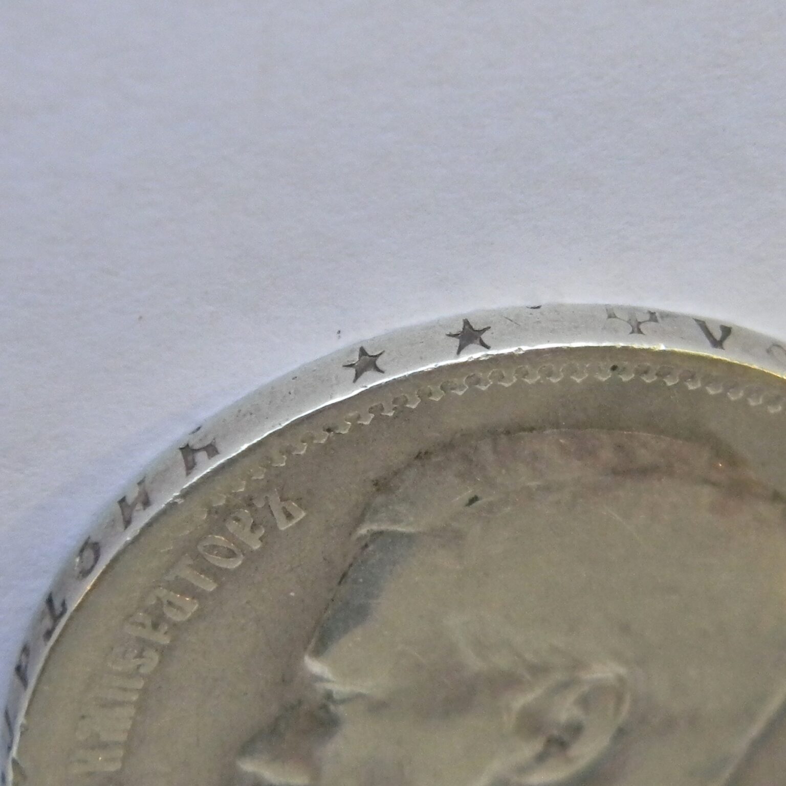 Russia 1897 silver Rouble Brussels mint issue-2 stars on the rim; Fine