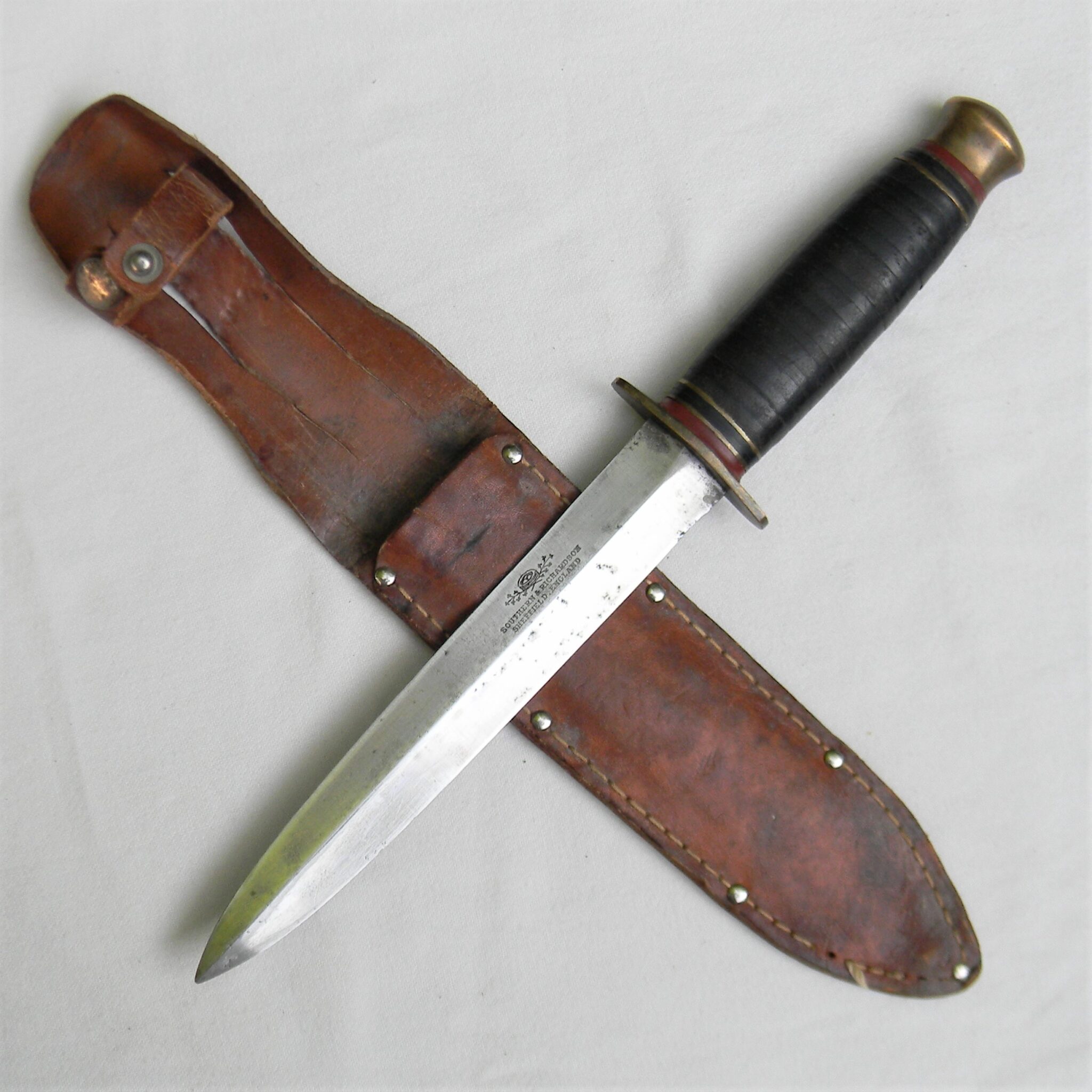 MH Cole WW2 fighting knife similar to Mark 2, NORD comp-n scabbard