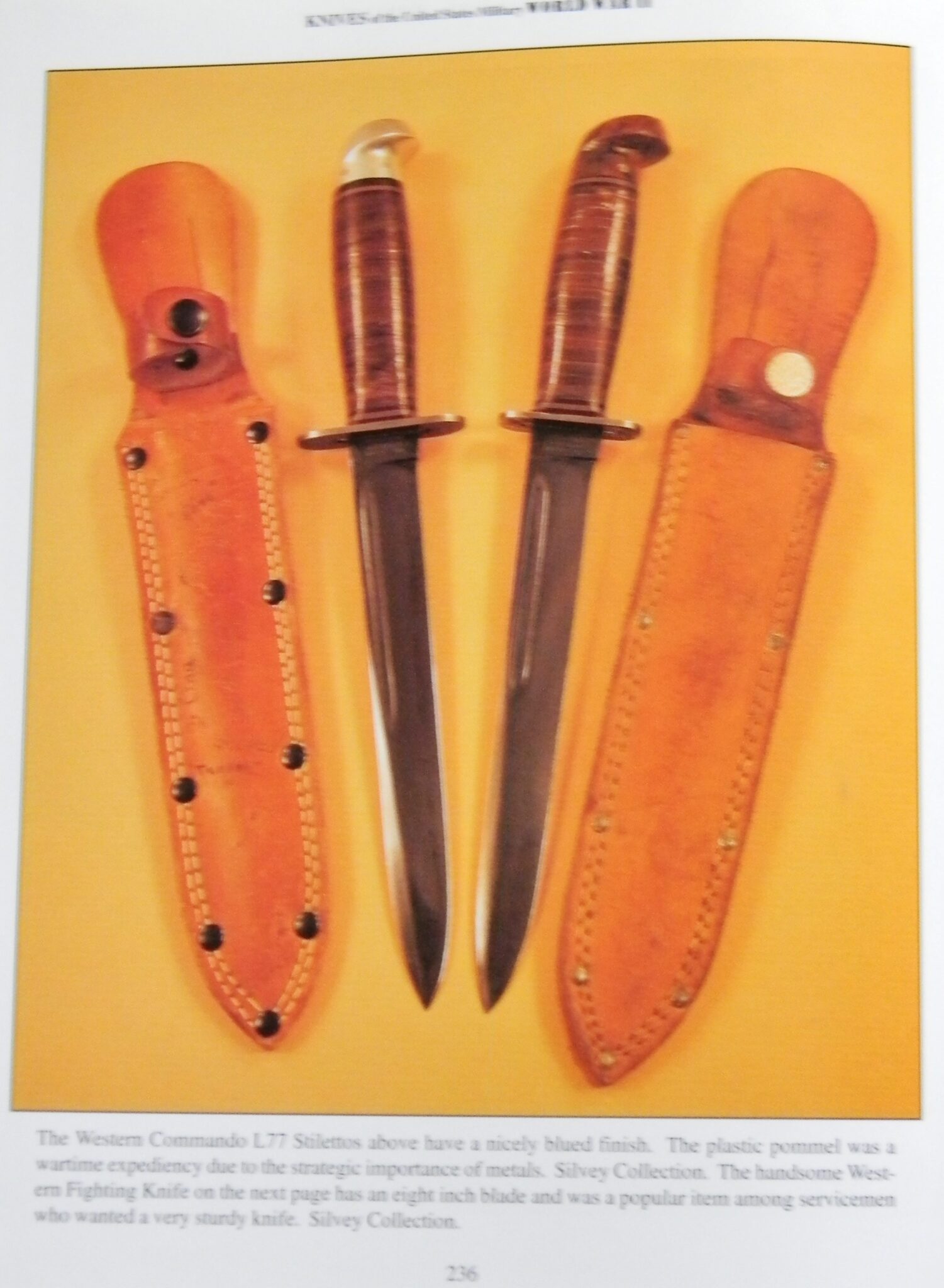 WW2 Western L77 Commando fighting knife, original scabbard