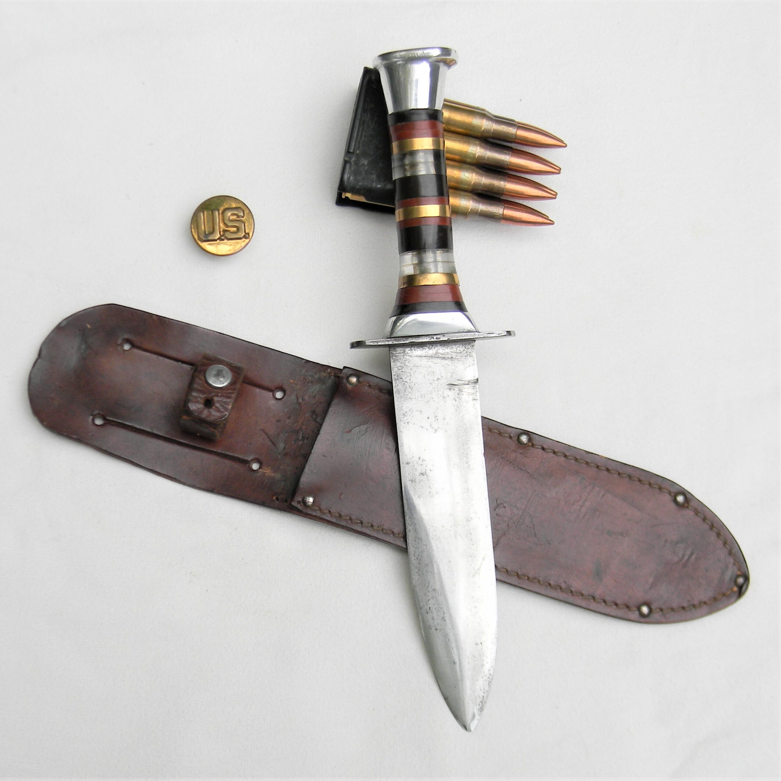 WW2 1944 New Guinea fighting knife made from Australian Commando