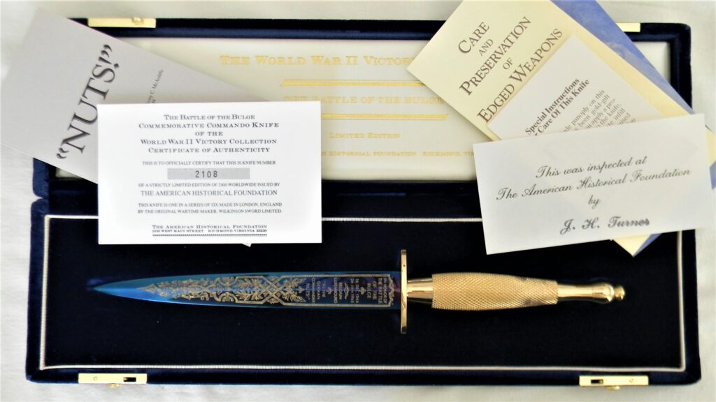 Wilkinson Sword Fairbairn-Sykes dagger Battle of the Bulge issue