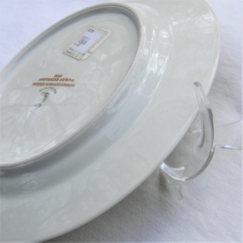 Airship Graf Zeppelin 1928 porcelain plate Heinrich & Co "small logo" type