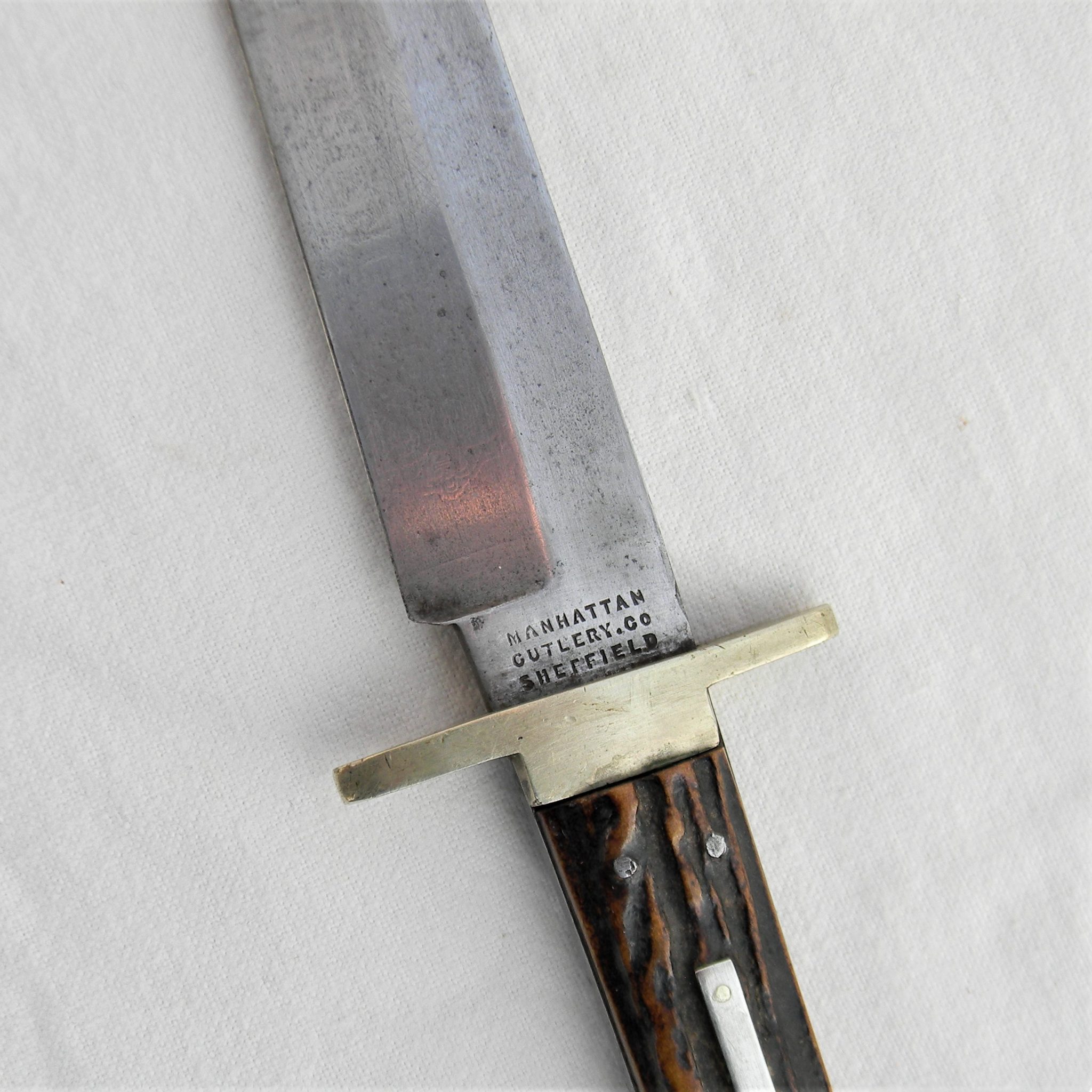 Manhattan Cutlery Co Sheffield HUNTERS KNIFE stag Bowie