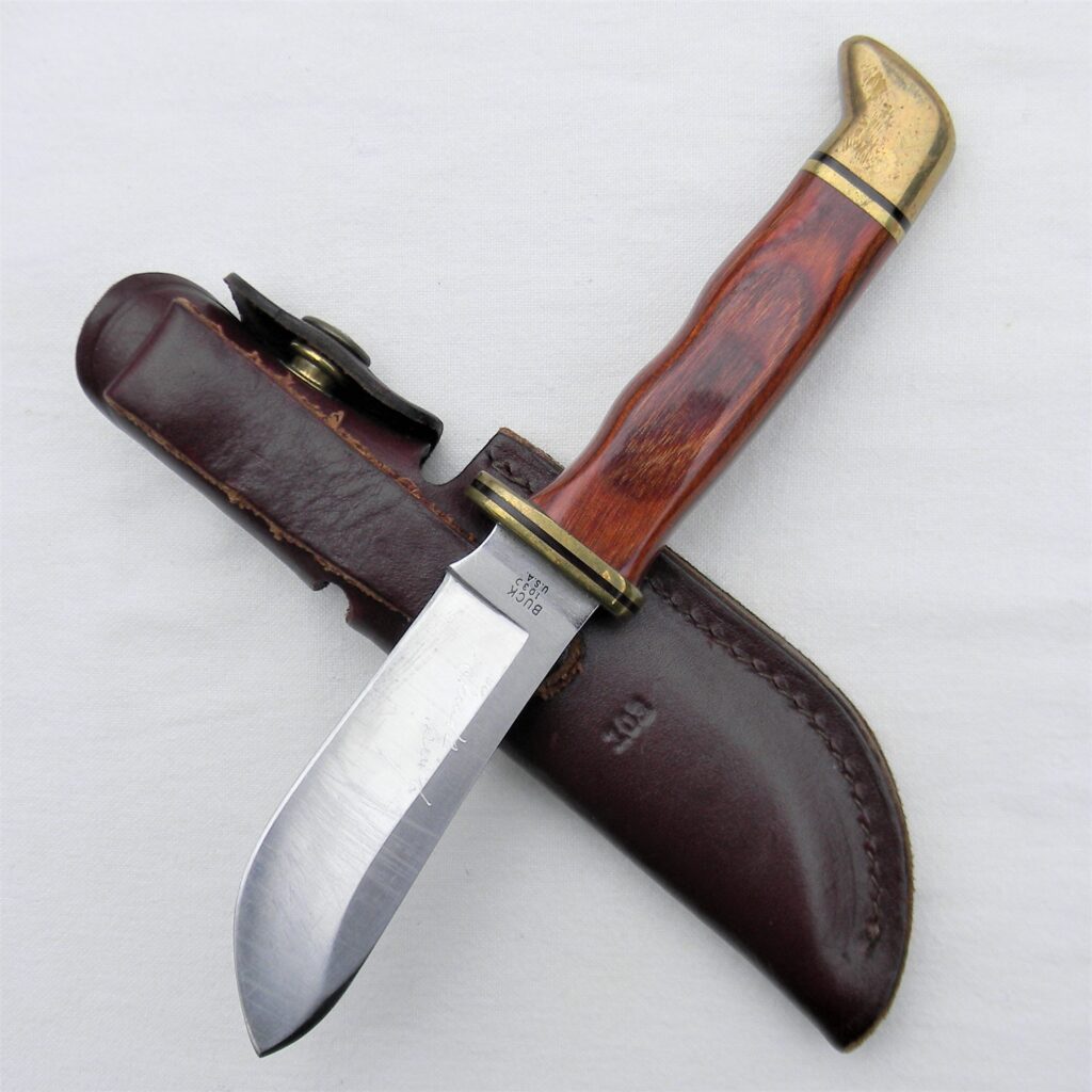 Buck model 103 Skinner knife made in 1996, Chuck Buck engraved blade