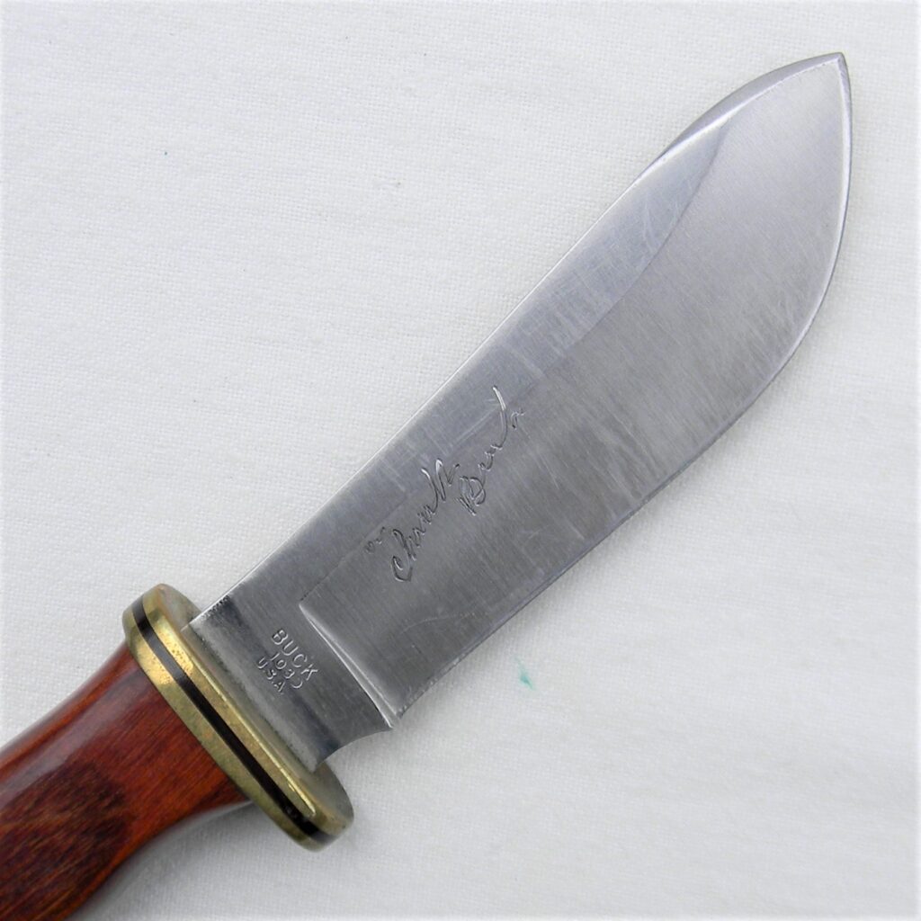 Buck model 103 Skinner knife made in 1996, Chuck Buck engraved blade