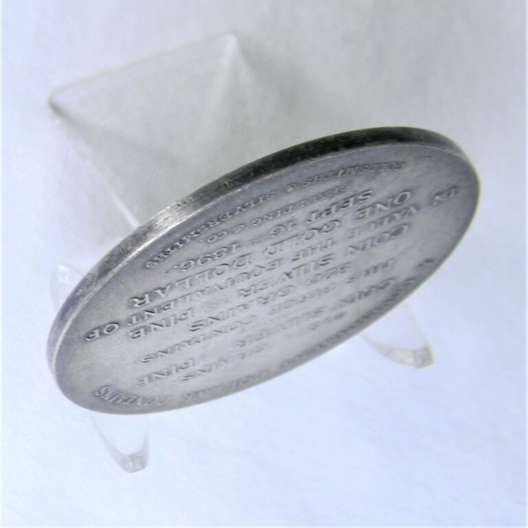 American 1896 Bryan silver So-Called Dollar; toned AU