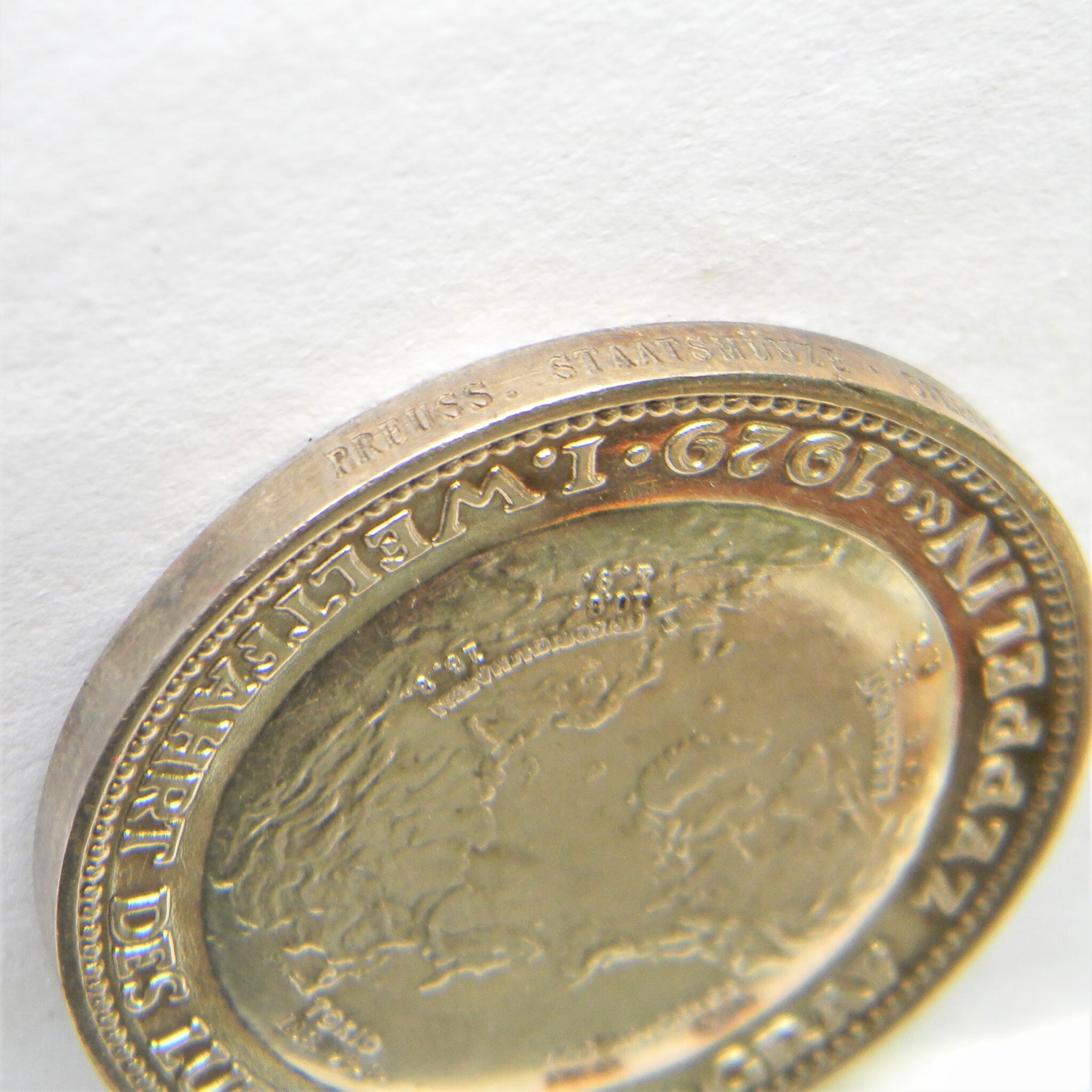 Germany Graf Zeppelin airship 1929 flight silver medal Proof-Like