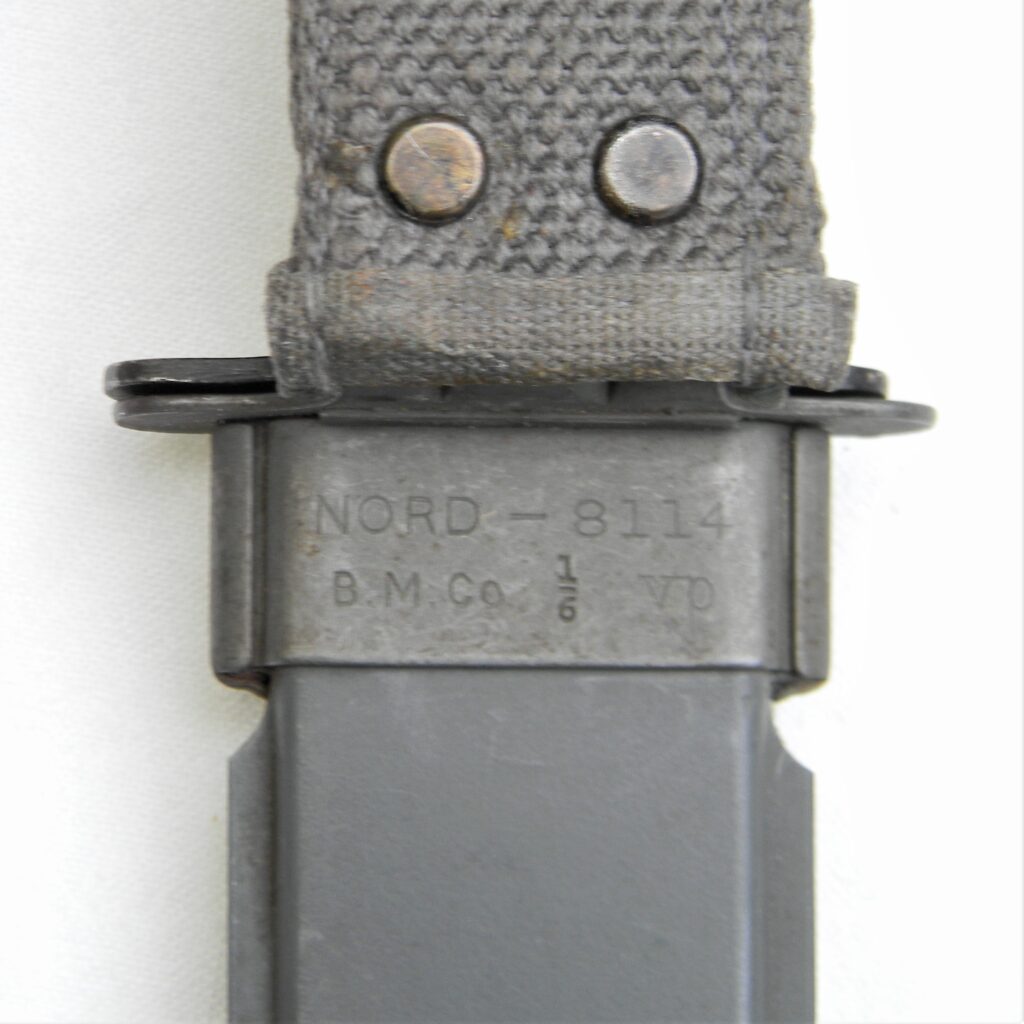 WW2 Camillus USN MK2 fighting knife, 1945 NORD scabbard