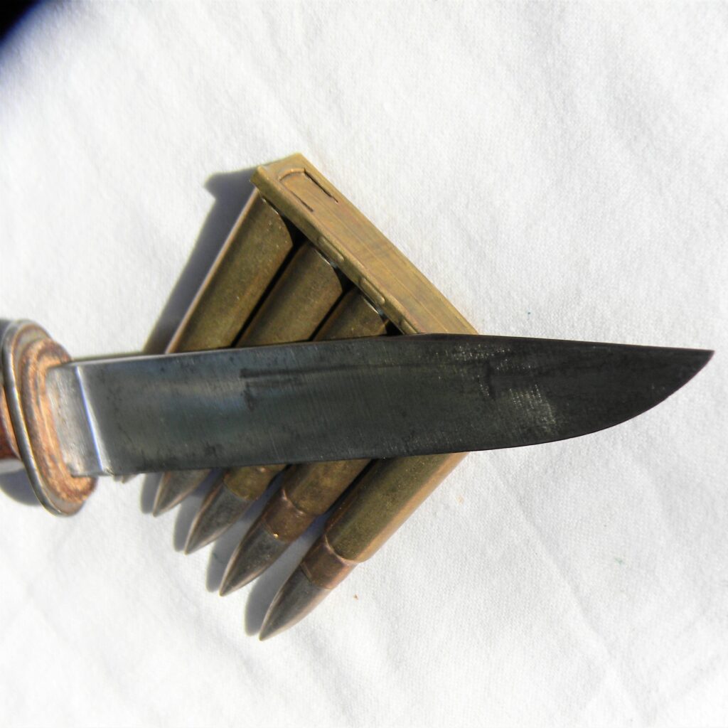 Puma Germany WW2 era fighting knife boot dagger, orig scabbard