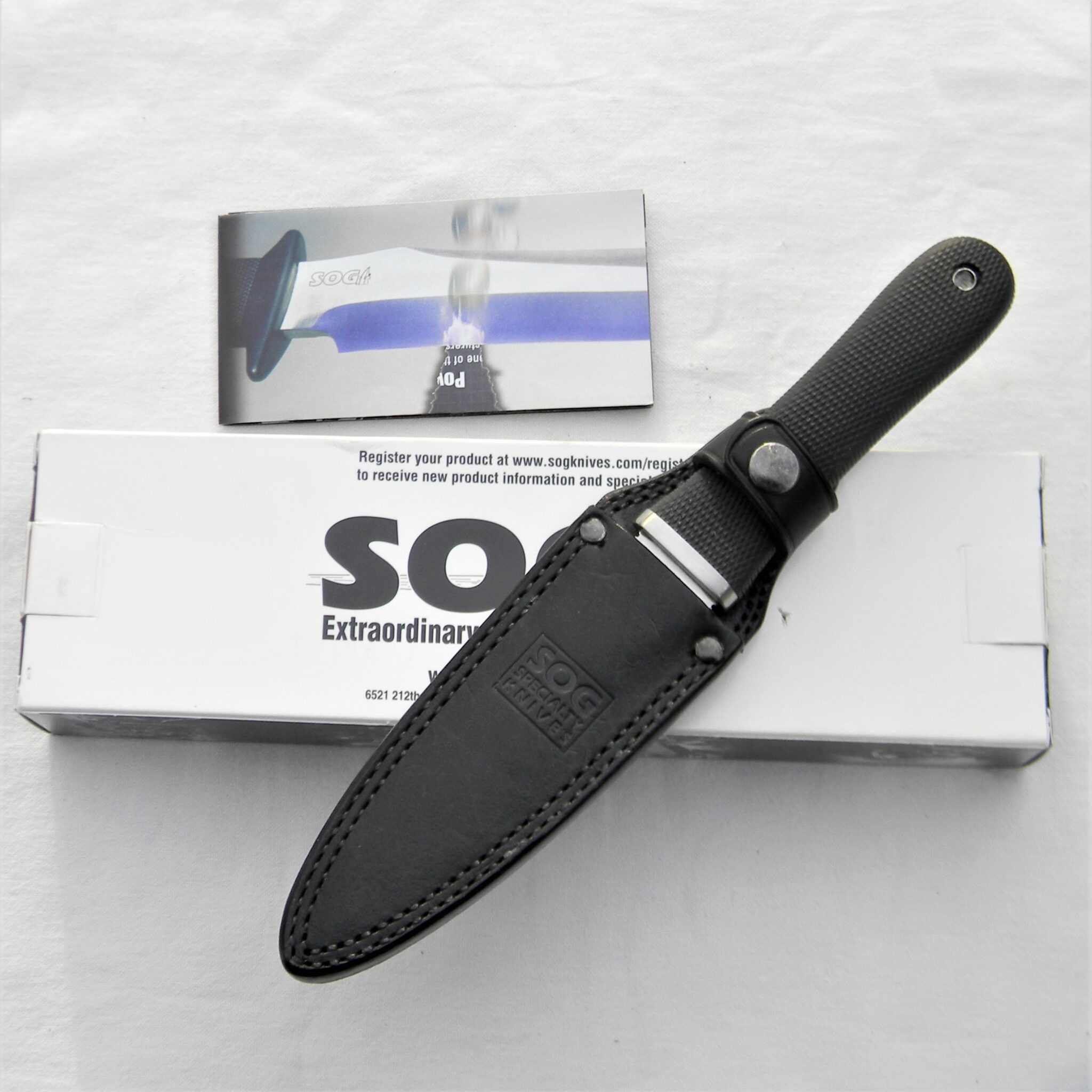 SOG Seki Japan S14 Pentagon dagger boot knife, orig sheath NIB