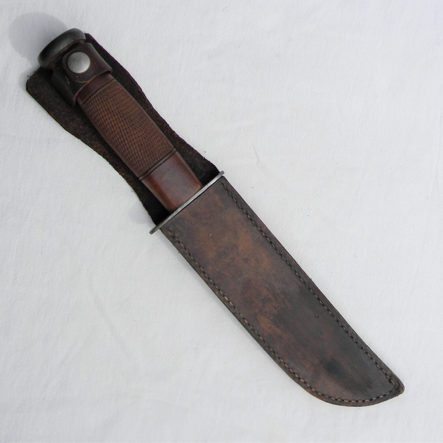 WW2 Ka-Bar USMC MK2 fighting knife unique theater wood handle