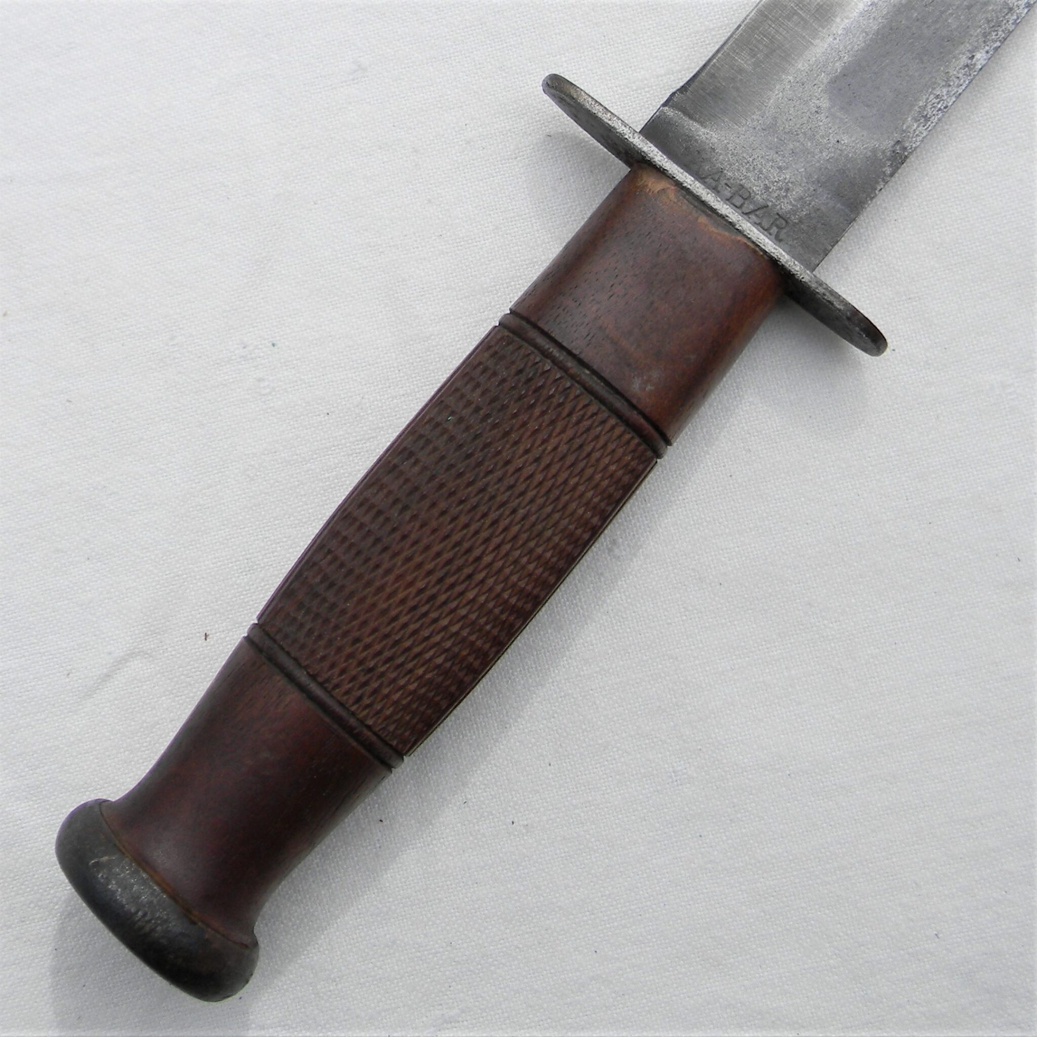 WW2 Ka-Bar USMC MK2 fighting knife unique theater wood handle
