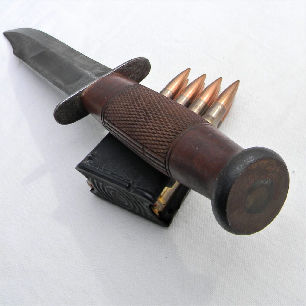 WW2 Ka-Bar USMC MK2 fighting knife unique theater wood handle
