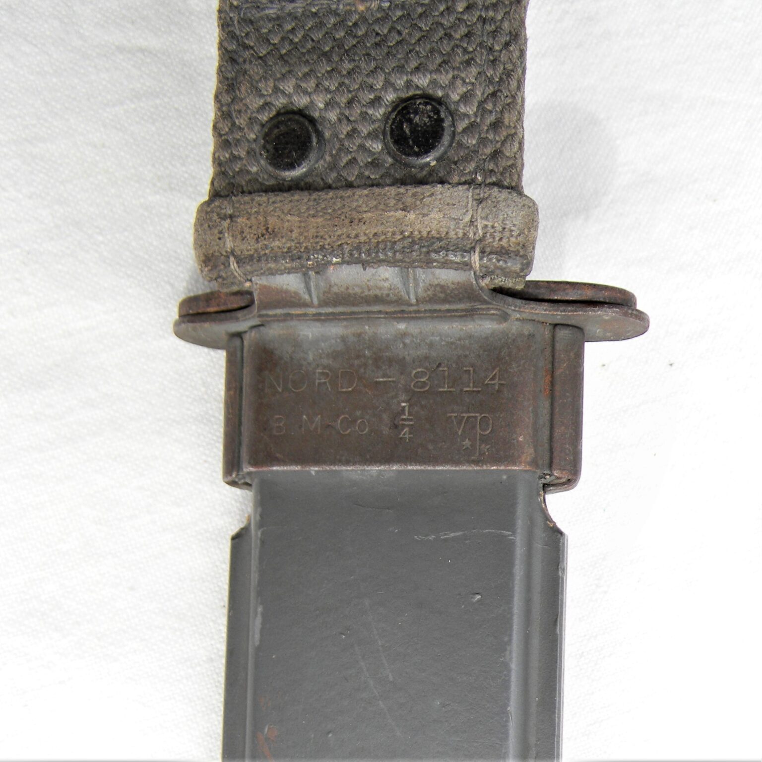 WW2 Ka-Bar USN UDT fighting knife, original NORD scabbard