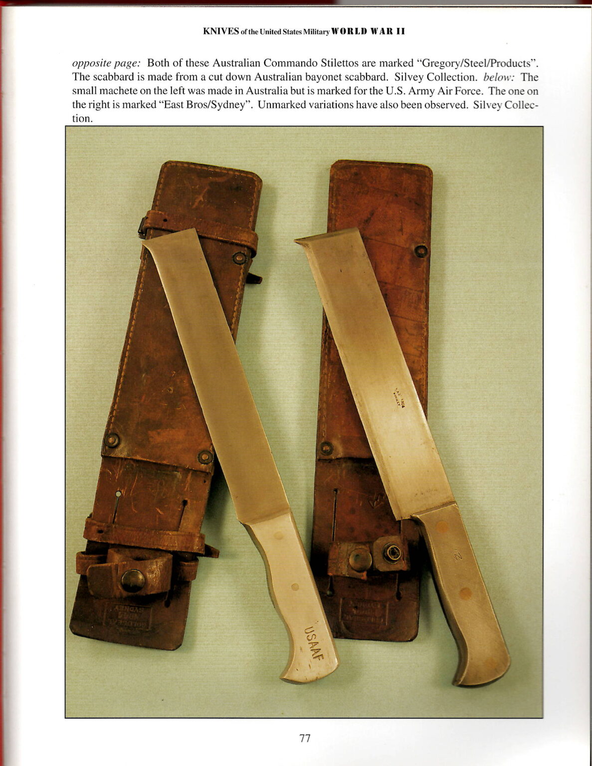 WW2 East Australian-made USAAF survival machete orig scabbard