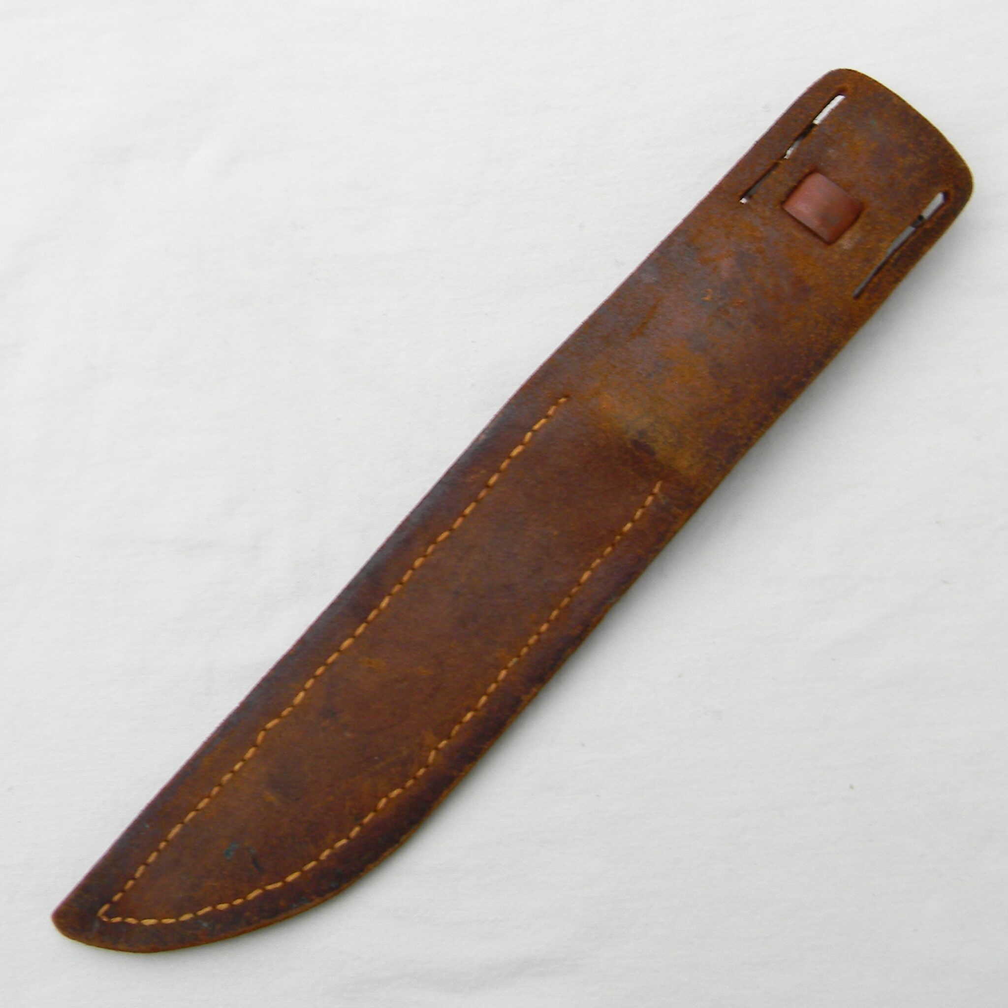 WW2 EGW fighting knife, original leather scabbard; great cond