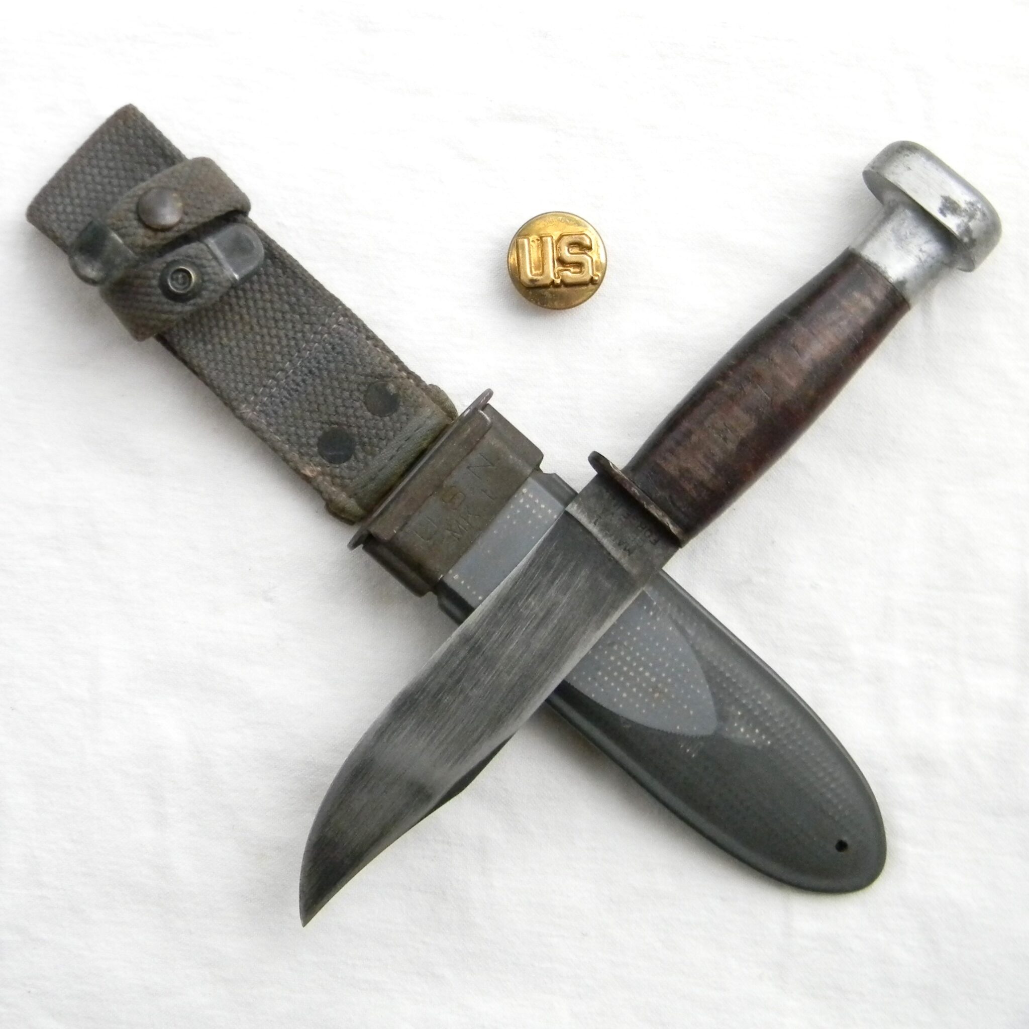 WW2 Geneva Forge MK1 fighting knife, original NORD scabbard