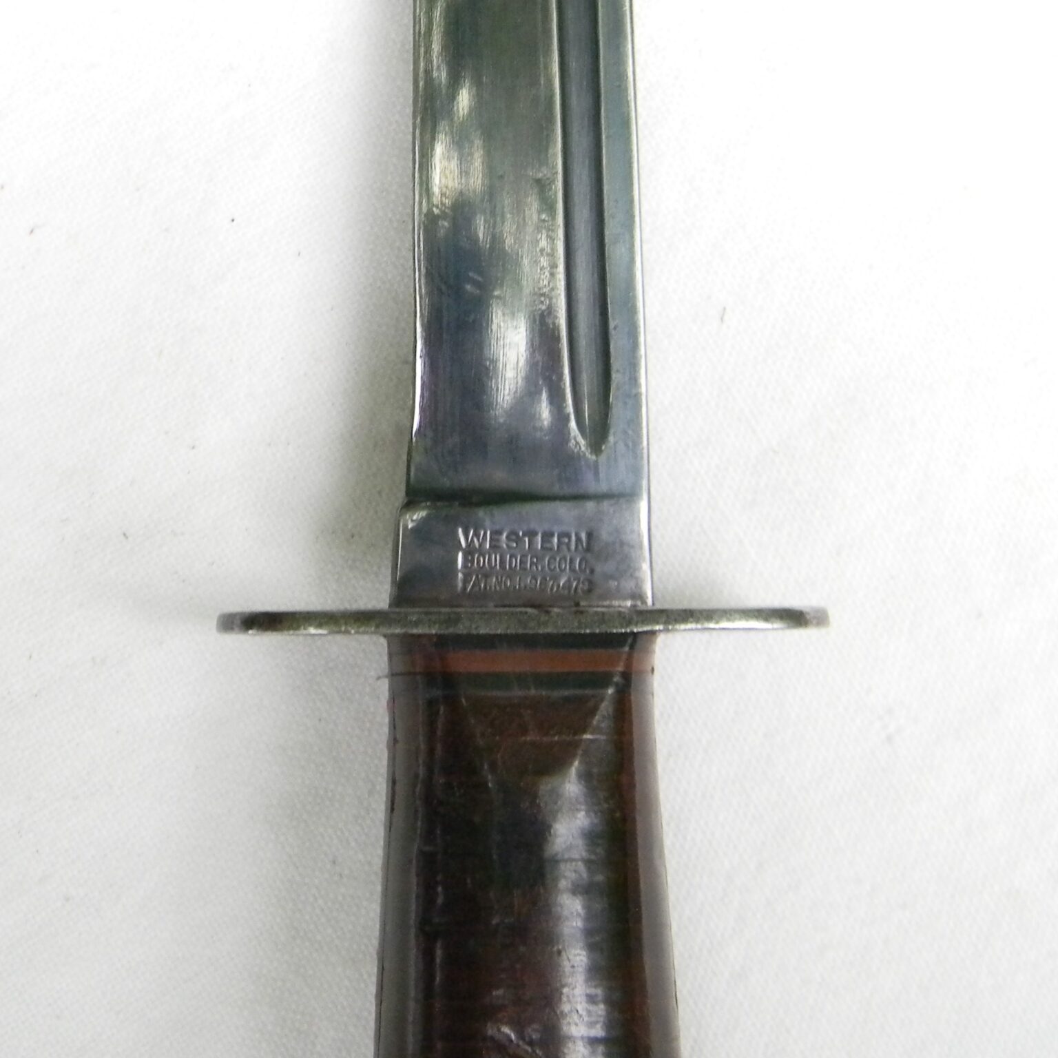WW2 Western L77 Commando fighting knife, decorated scabbard