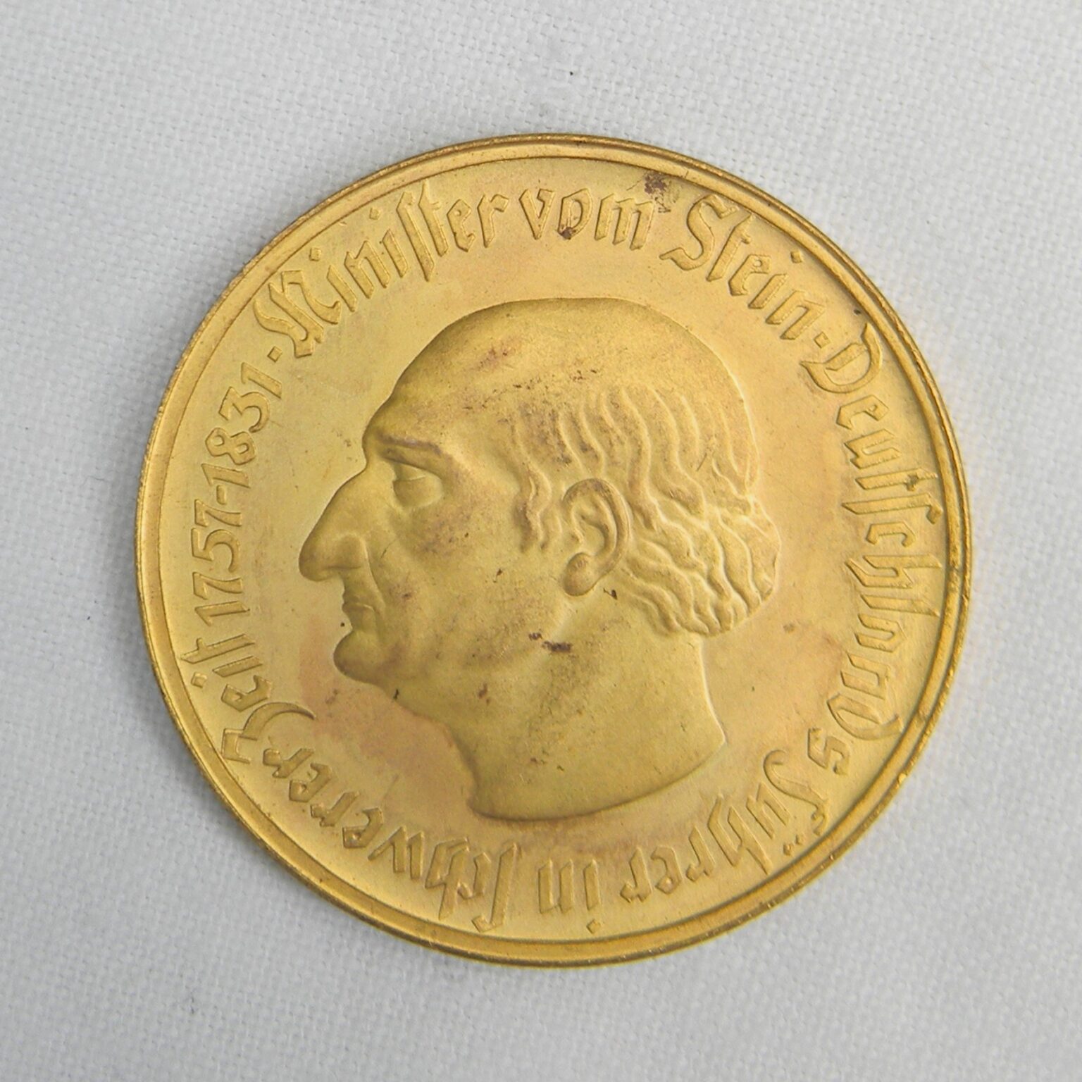 Germany Westphalia 1923 50 Million Marks gilt bronze; UNC