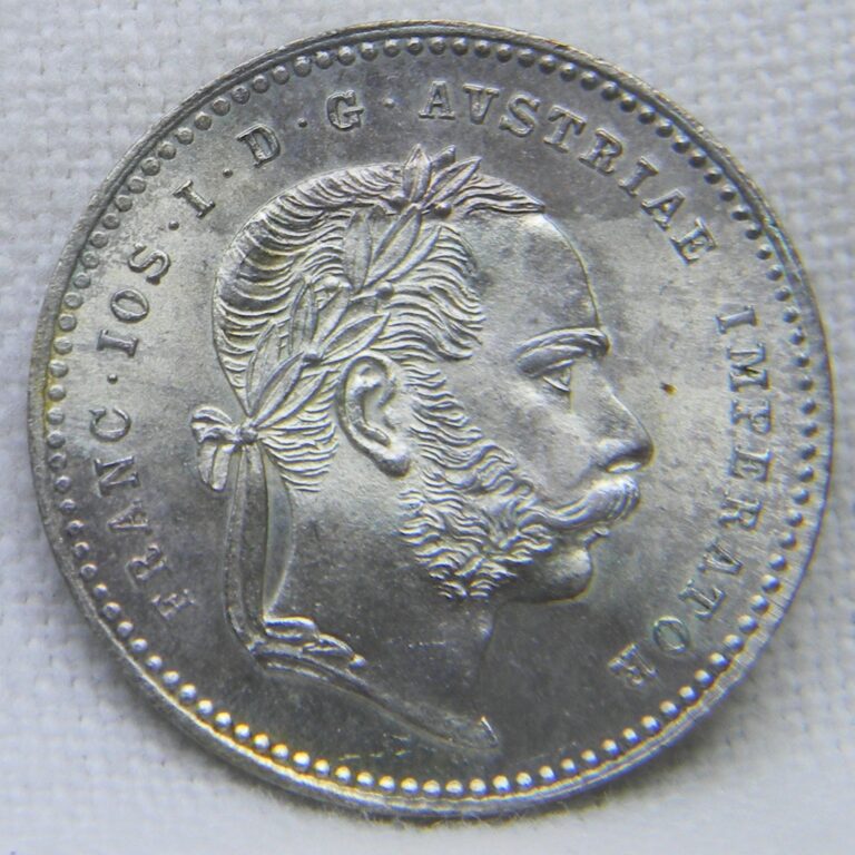 Austria 1870 silver 20 Kreuzer; uncirculated - rare this nice