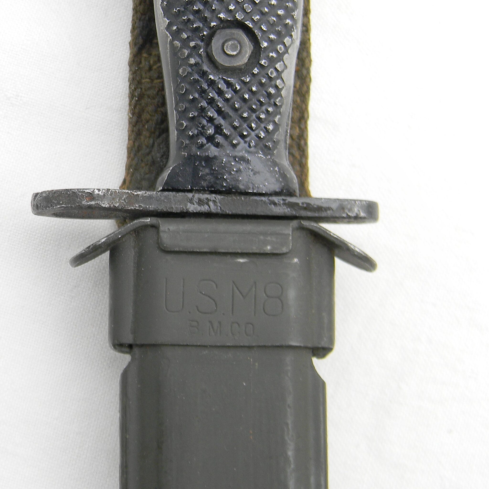 WW2 Camillus M4 bayonet, aluminum handle, orig M8 scabbard