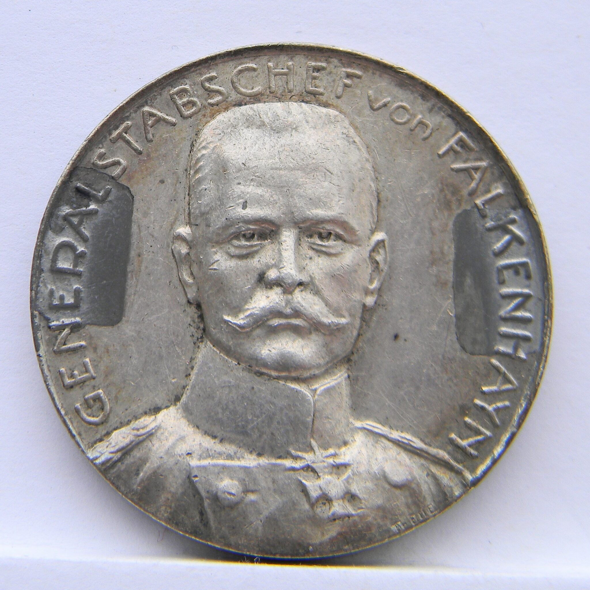 Germany 1915 General Von Falkenhayn silver medal early WW1