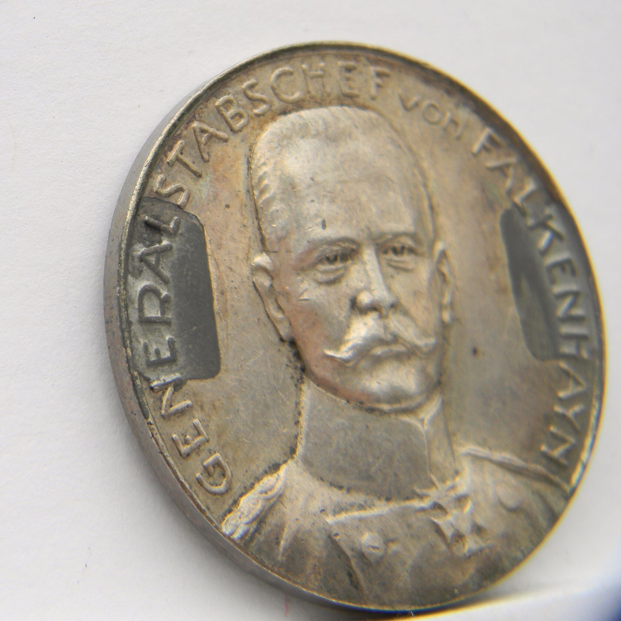Germany 1915 General Von Falkenhayn silver medal early WW1