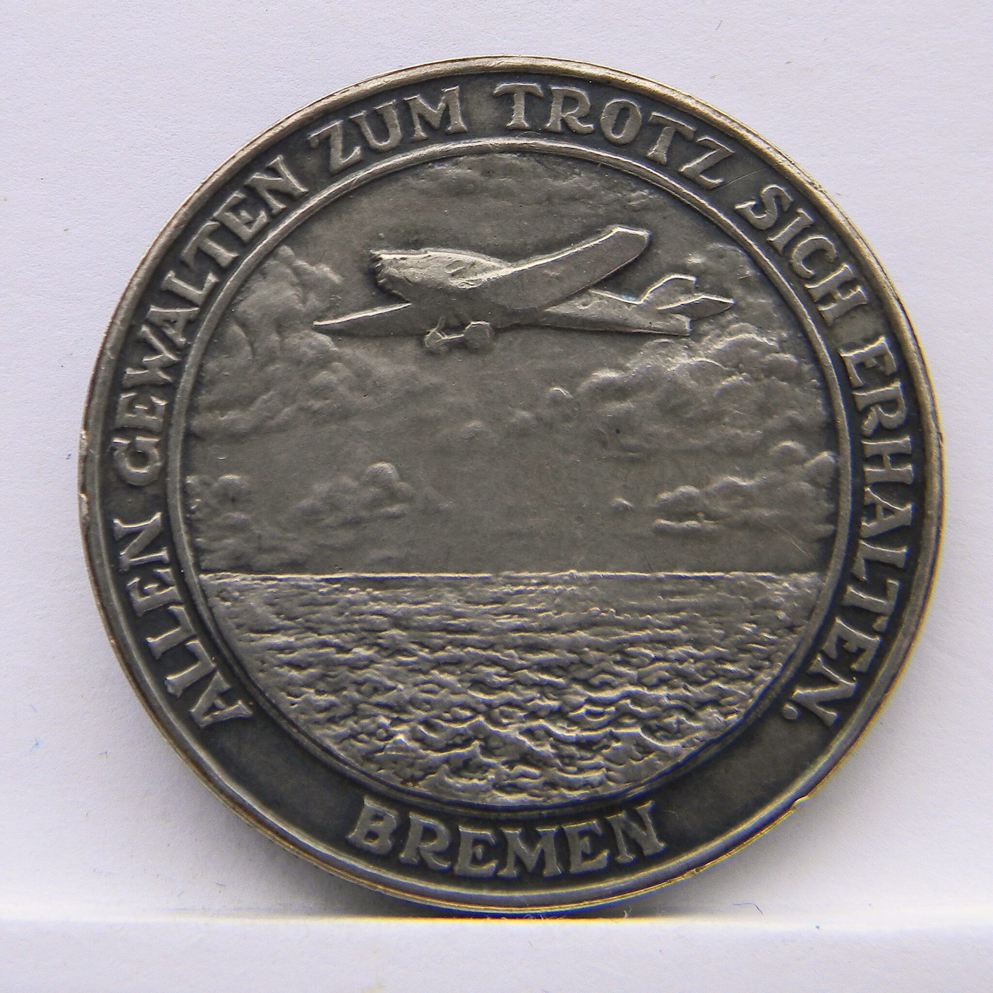 Germany 1928 Bremen flight silver medal 1st Europe-America flight
