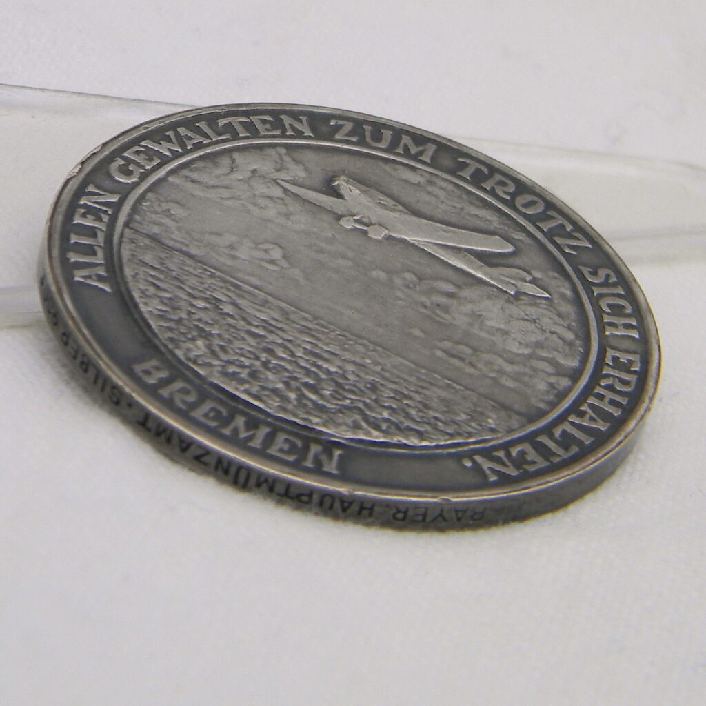 Germany 1928 Bremen flight silver medal 1st Europe-America flight