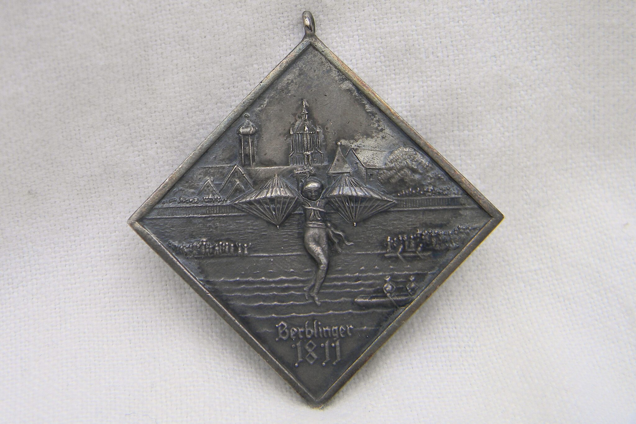 Germany 1928 silver shooting medal Ulm City/Bremen flight; AU
