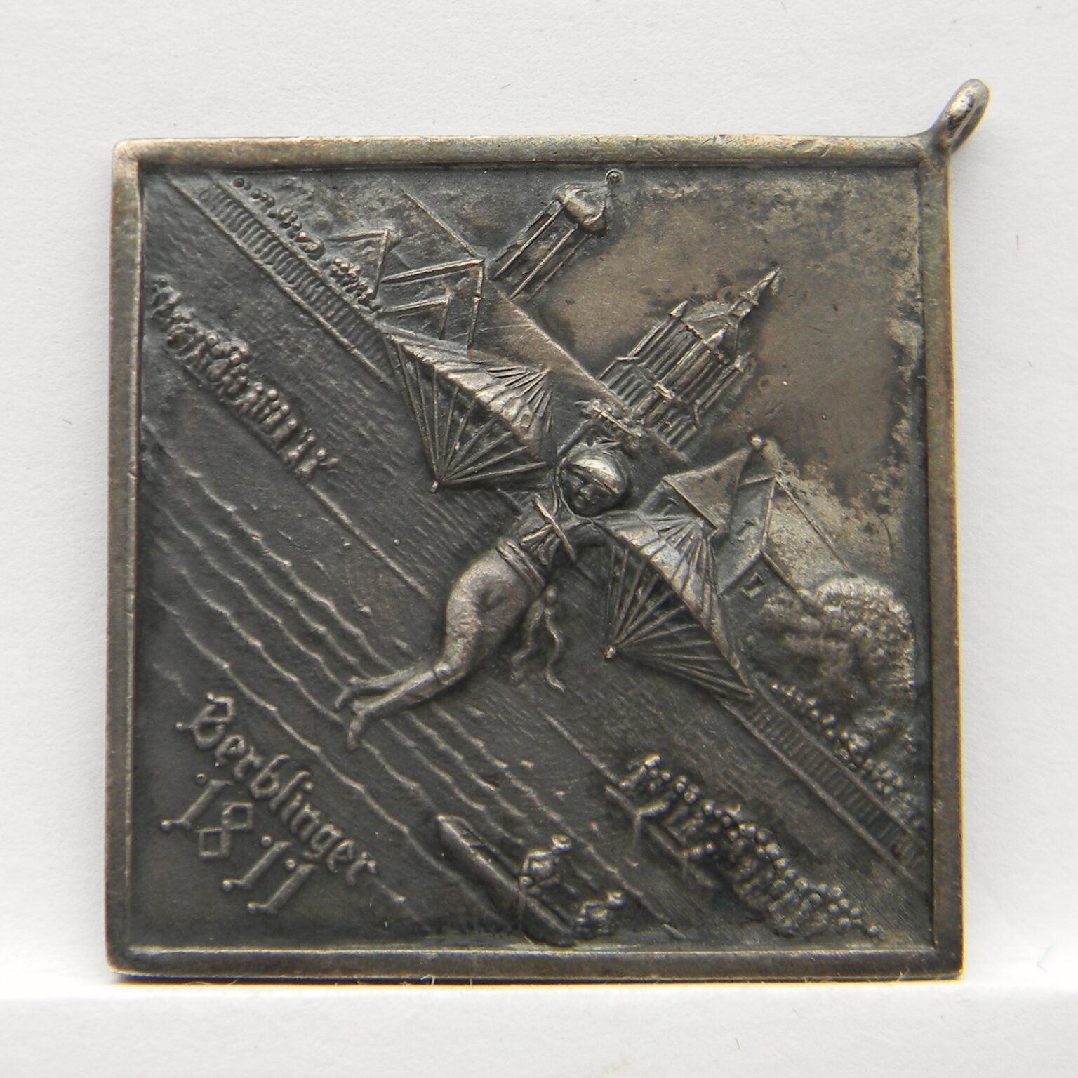 Germany 1928 silver shooting medal Ulm City/Bremen flight; AU