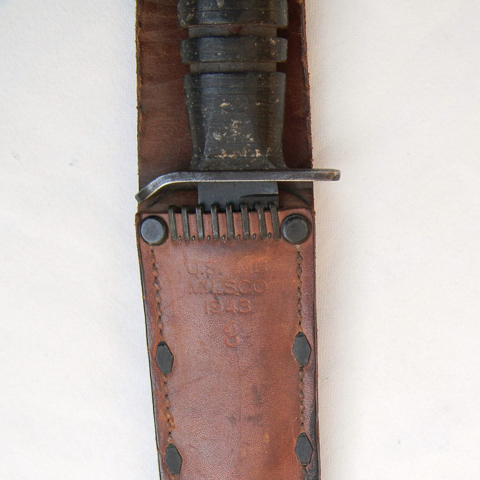 WW2 Case blade-marked M3 fighting knife, M6 Milsco scabbard