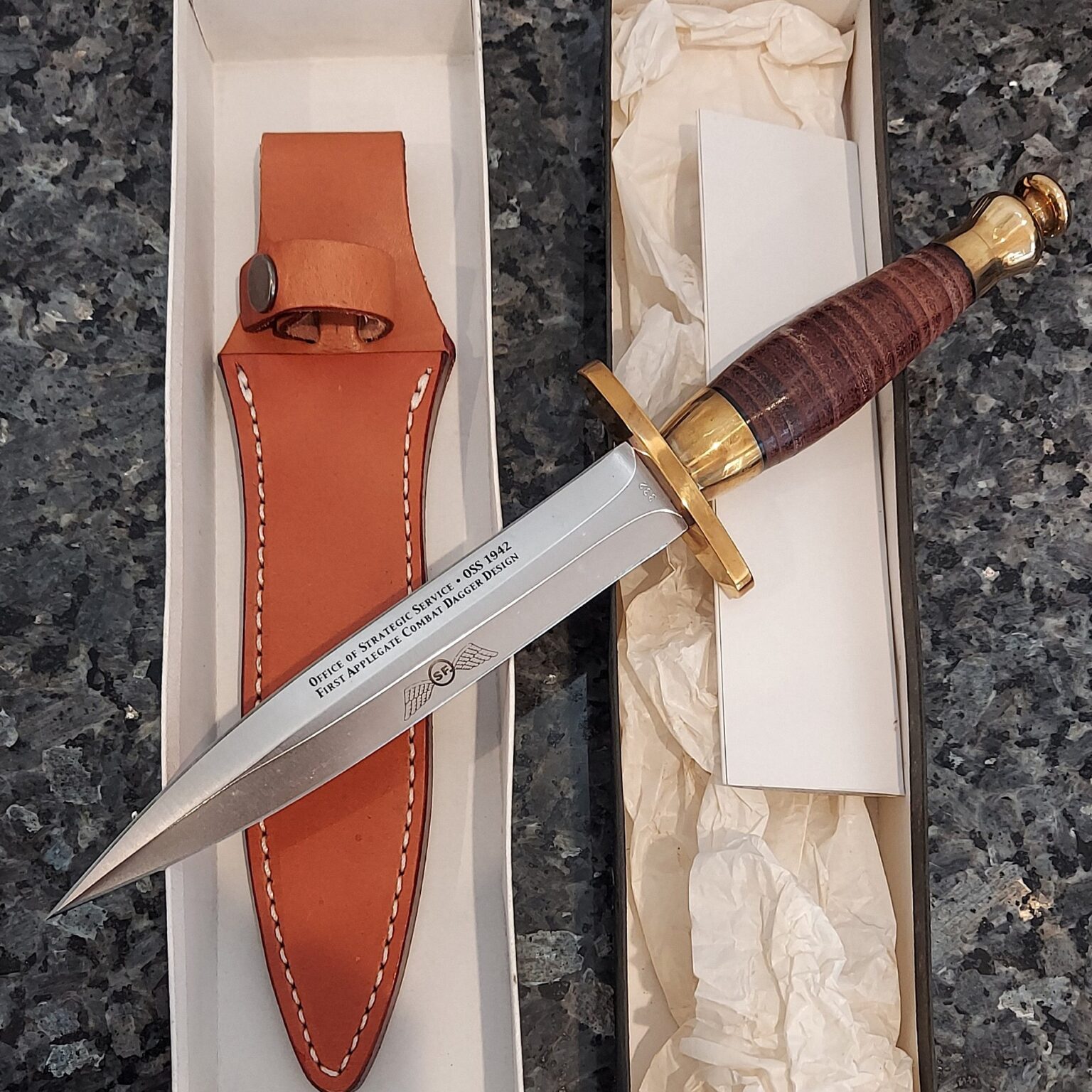 Boker Rex Applegate OSS combat dagger made in Japan; rare NIB
